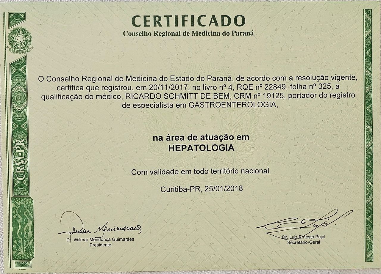Dr. Ricardo Schmitt de Bem Hepatologista, Gastroenterologista ...